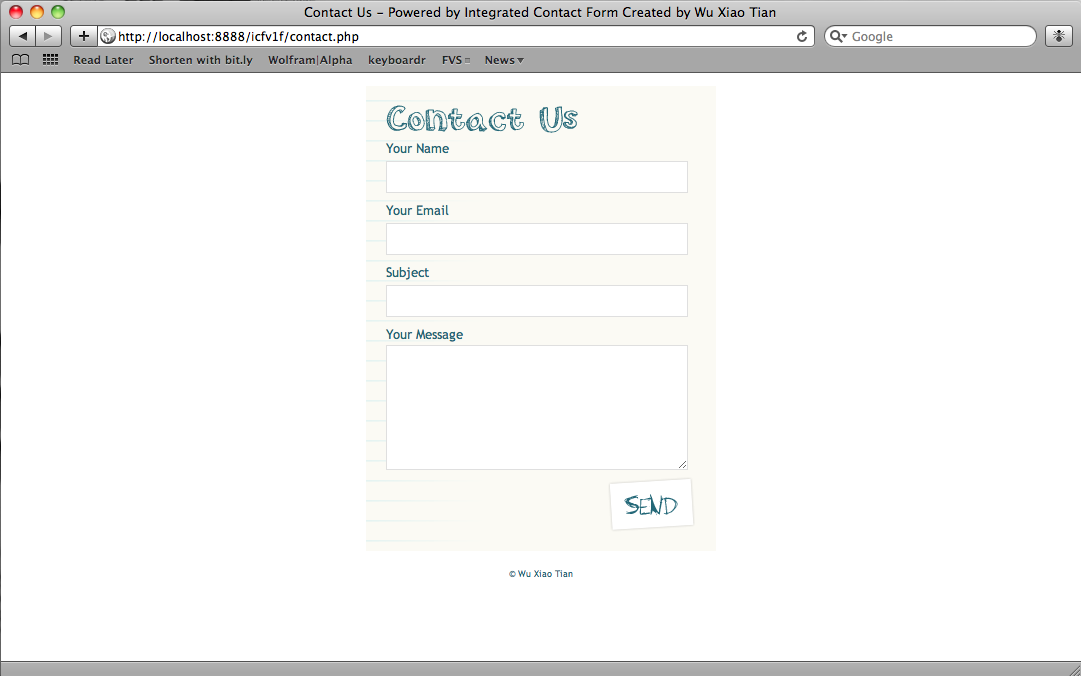 Integrated Contact Form Paper theme | wuxiaotian.com